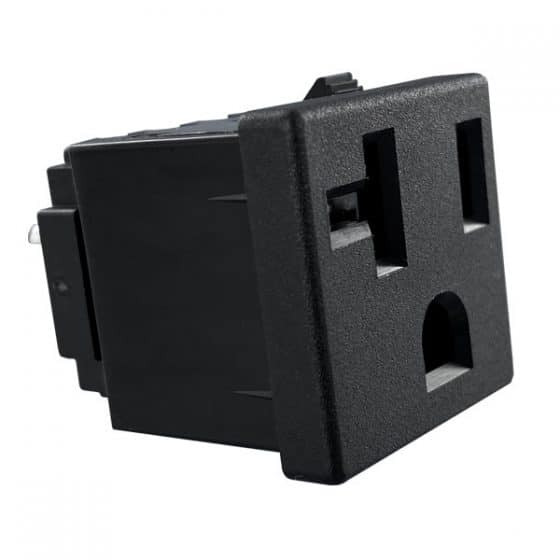 739W-X2/30 - NEMA 5-20R Snap-in AC Power Outlet with PCB Terminals