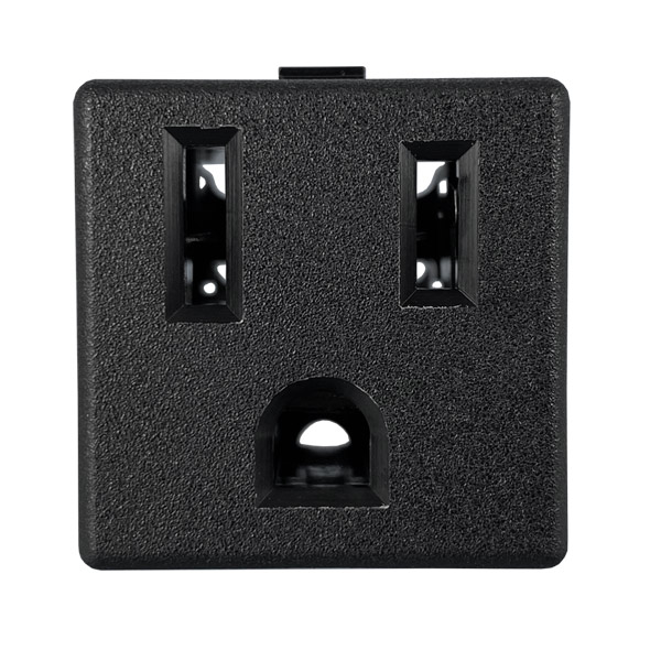 739W-X2/32 - NEMA 5-15R Snap-in AC Power Outlet with PCB Terminals
