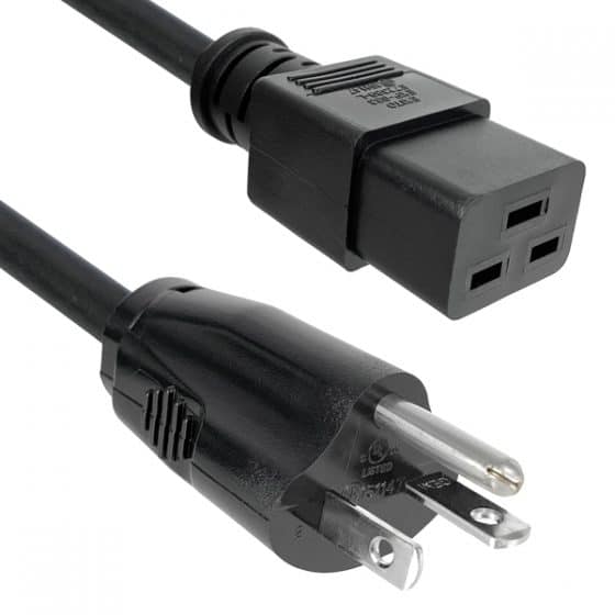 228003-01 - North American Power Cord - NEMA 6-20P to IEC 60320 C19