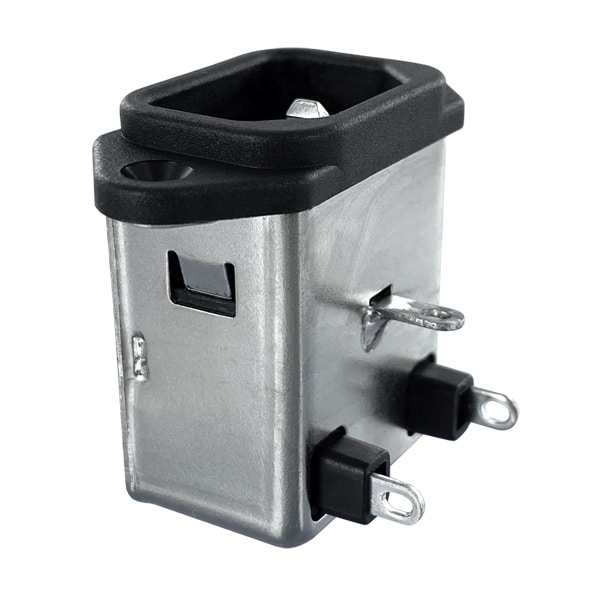 857-10/049 - Screw Mount IEC C14 Inlet Filter with Right Angled Terminals